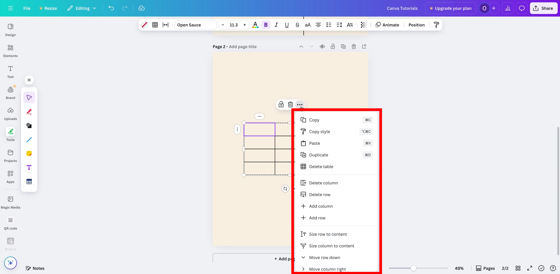 How to Make a Table in Canva? - Canva Tutorials