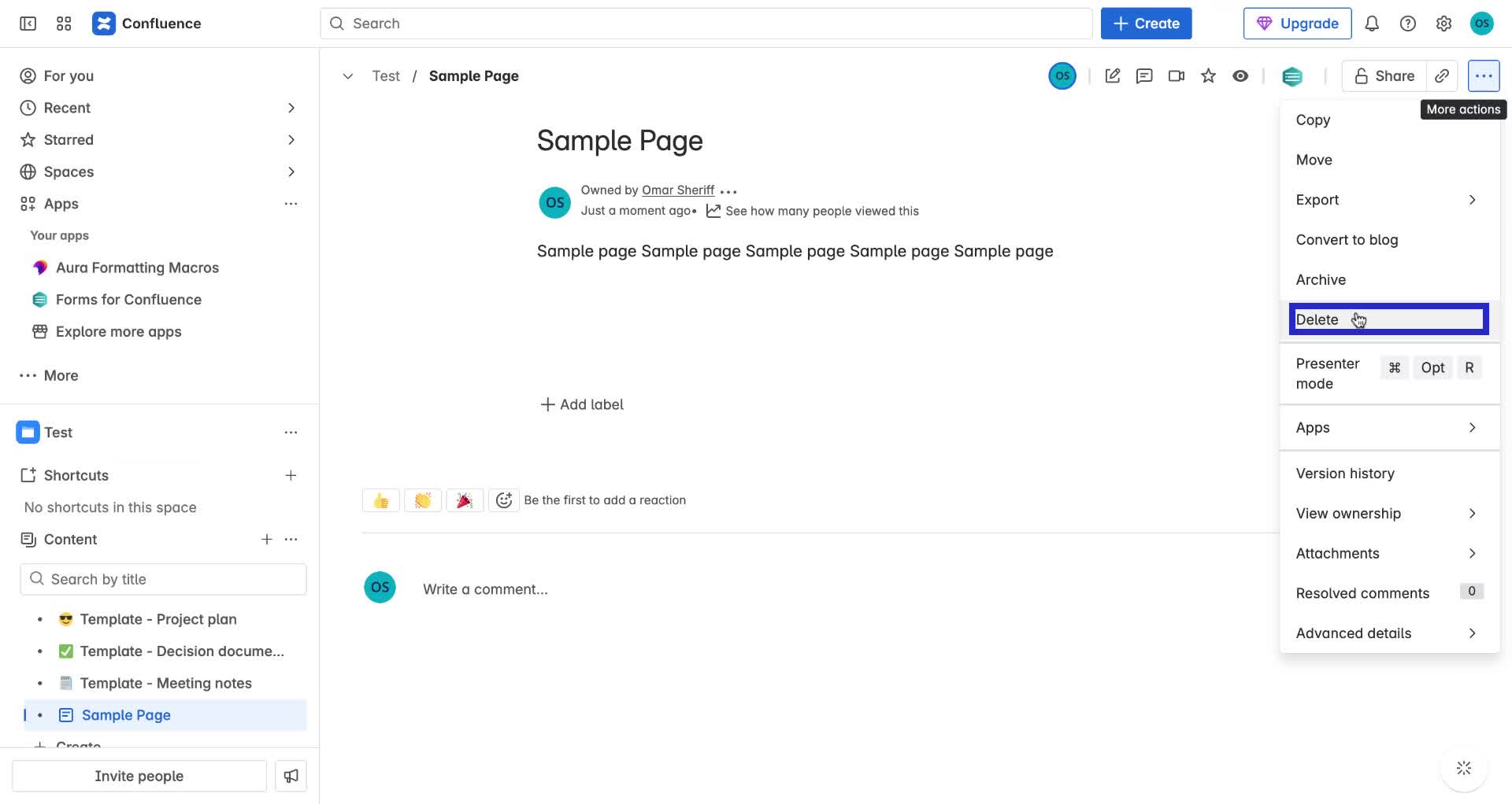 How to Delete a Page in Confluence? - Confluence Tutorials