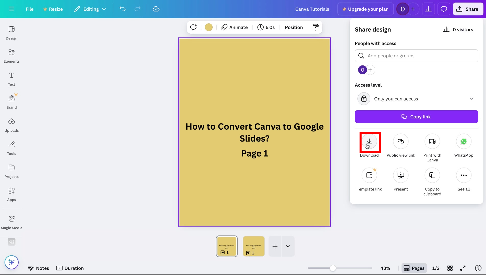 How to Convert Canva to Google Slides? - Canva Tutorials