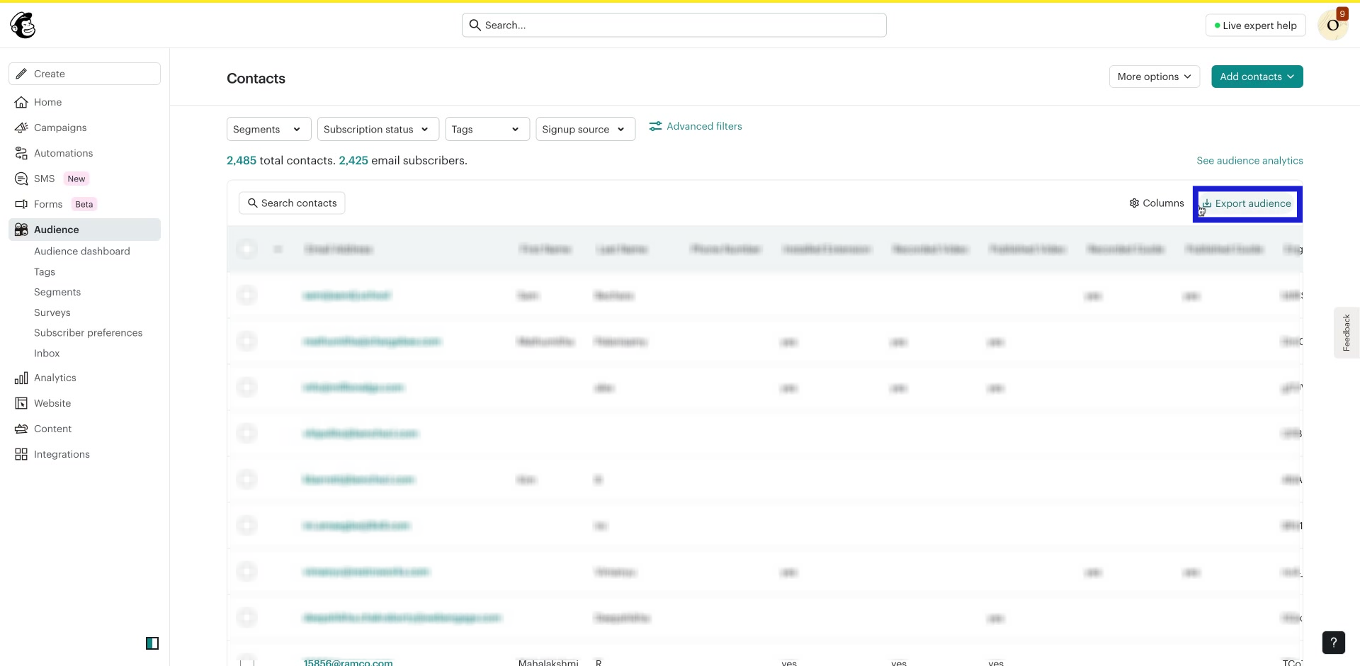 How to Export Contacts From Mailchimp? - Mailchimp Tutorials