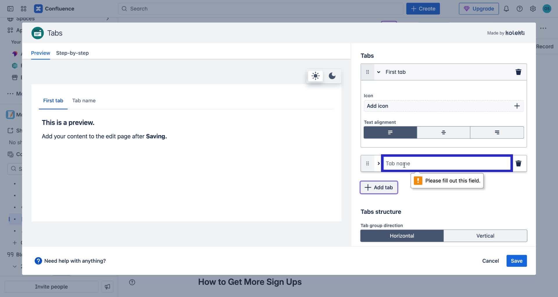 How to Create Tabs in Confluence? - Confluence Tutorials