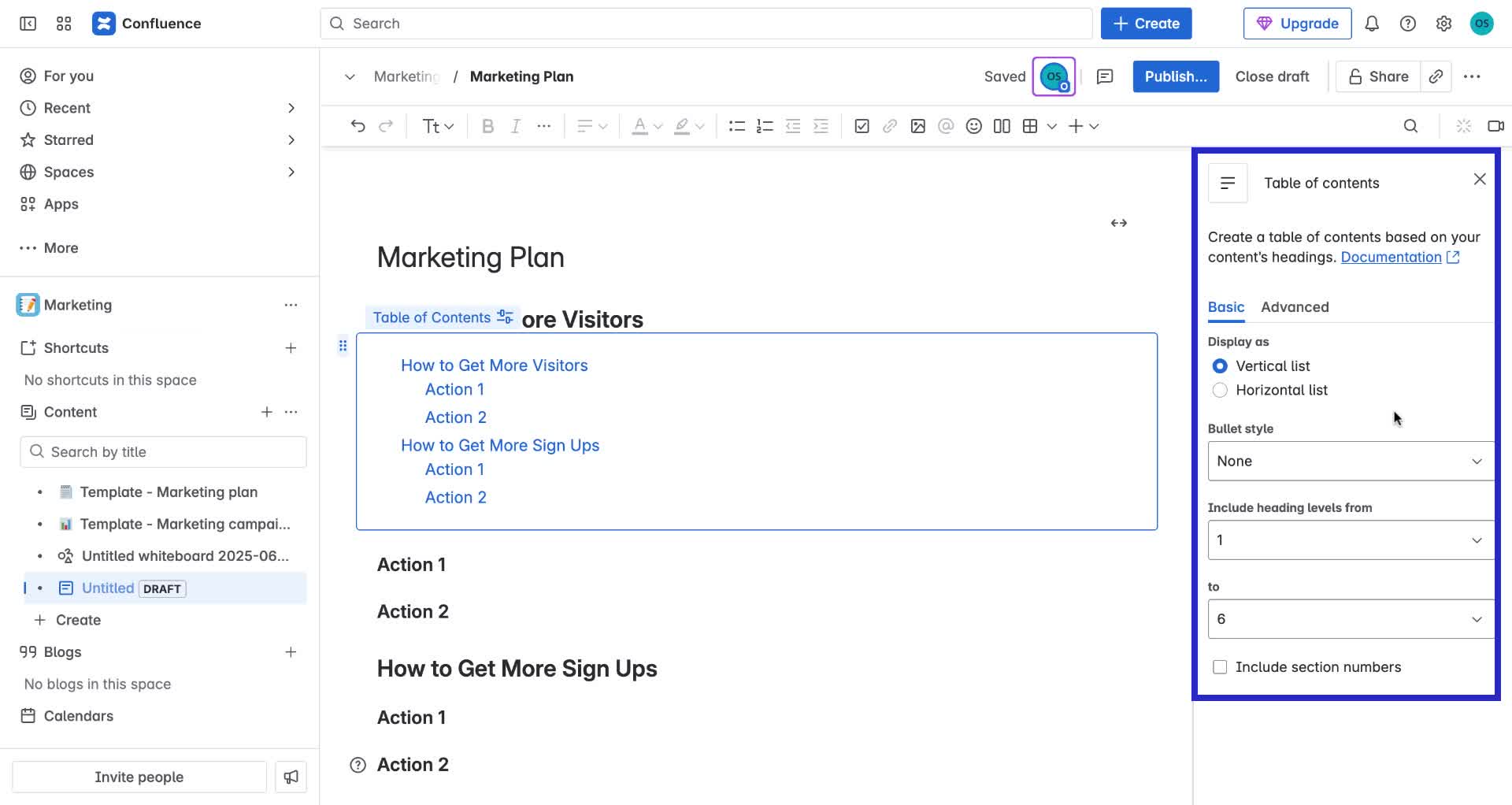 How to Add Table of Contents in Confluence? - Confluence Tutorials