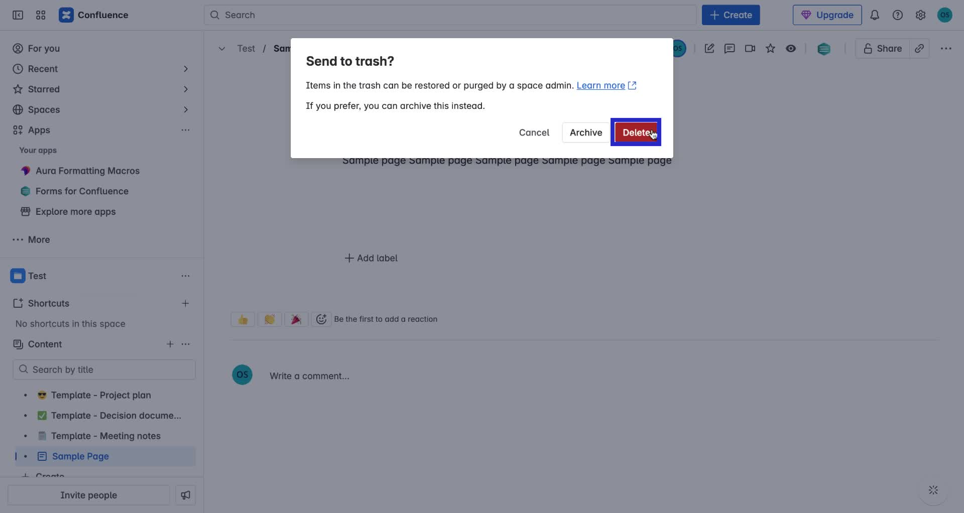 How to Delete a Page in Confluence? - Confluence Tutorials