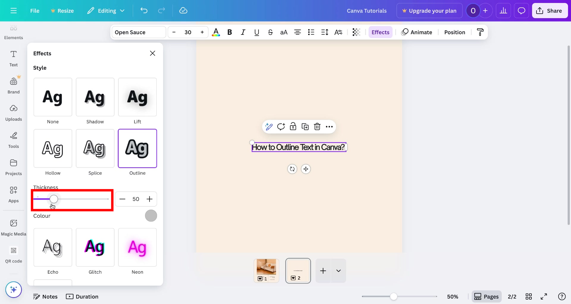 How to Outline Text in Canva? - Canva Tutorials