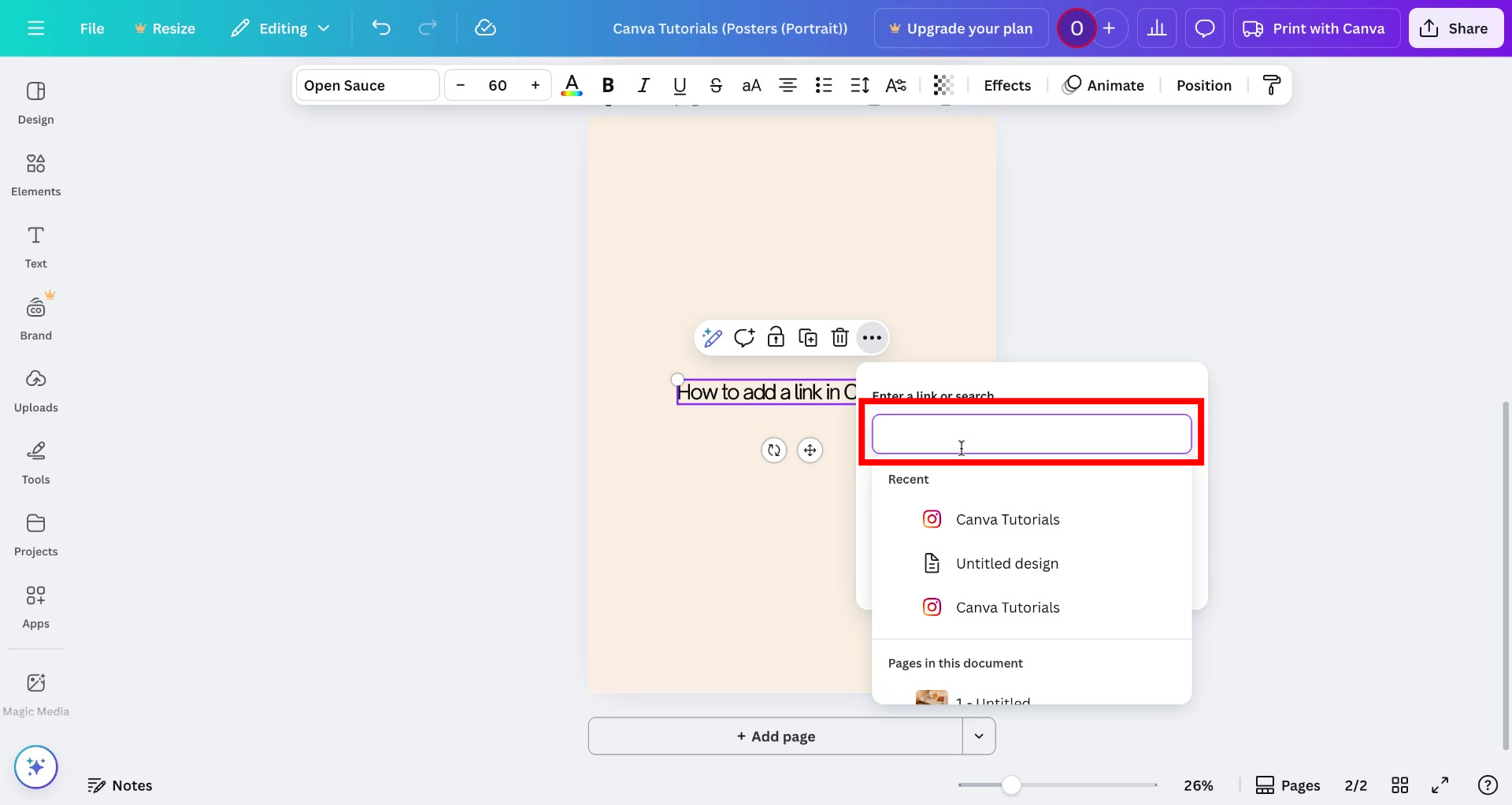How to Add a Link in Canva? - Canva Tutorials