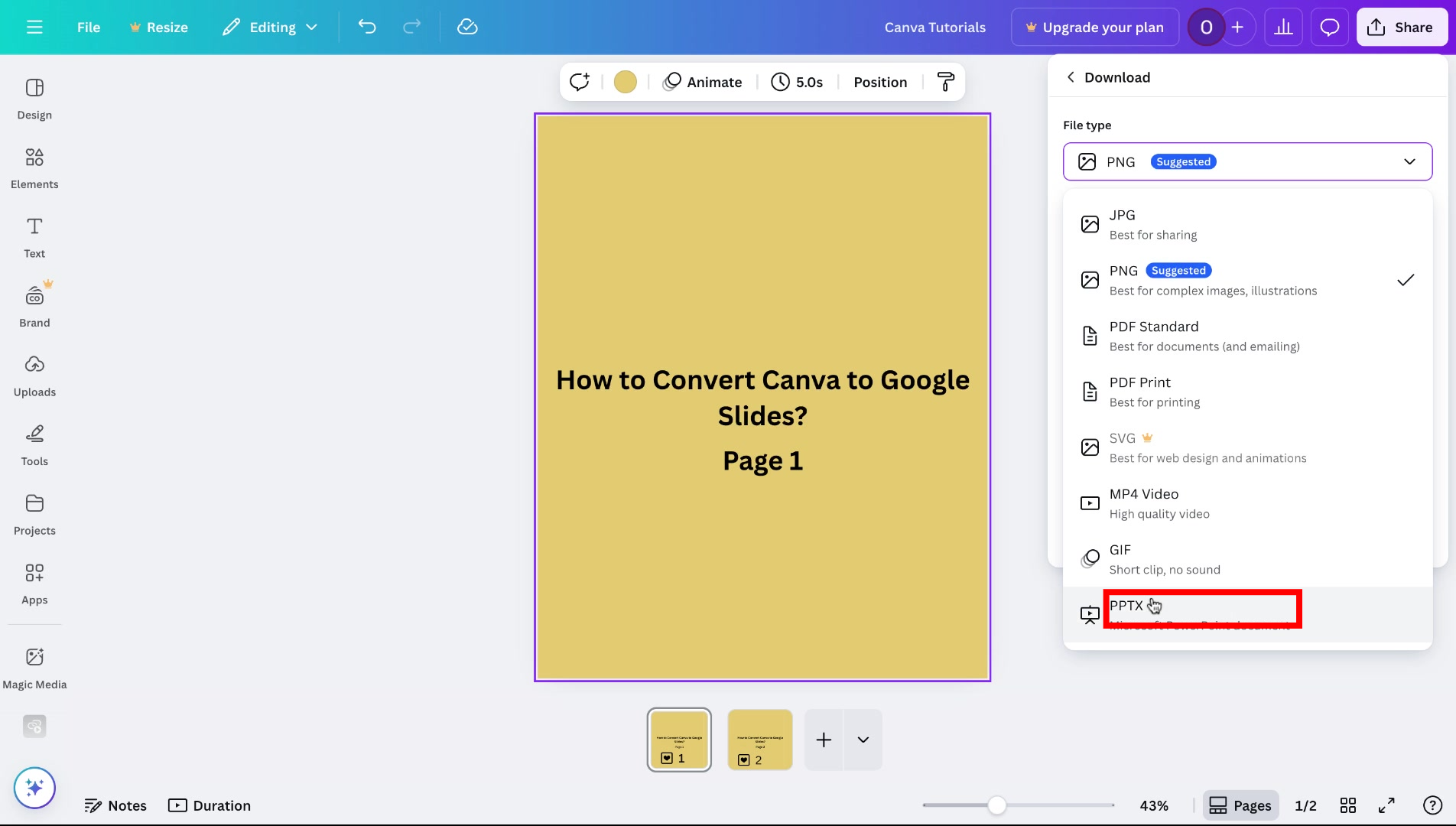 How to Convert Canva to Google Slides? - Canva Tutorials