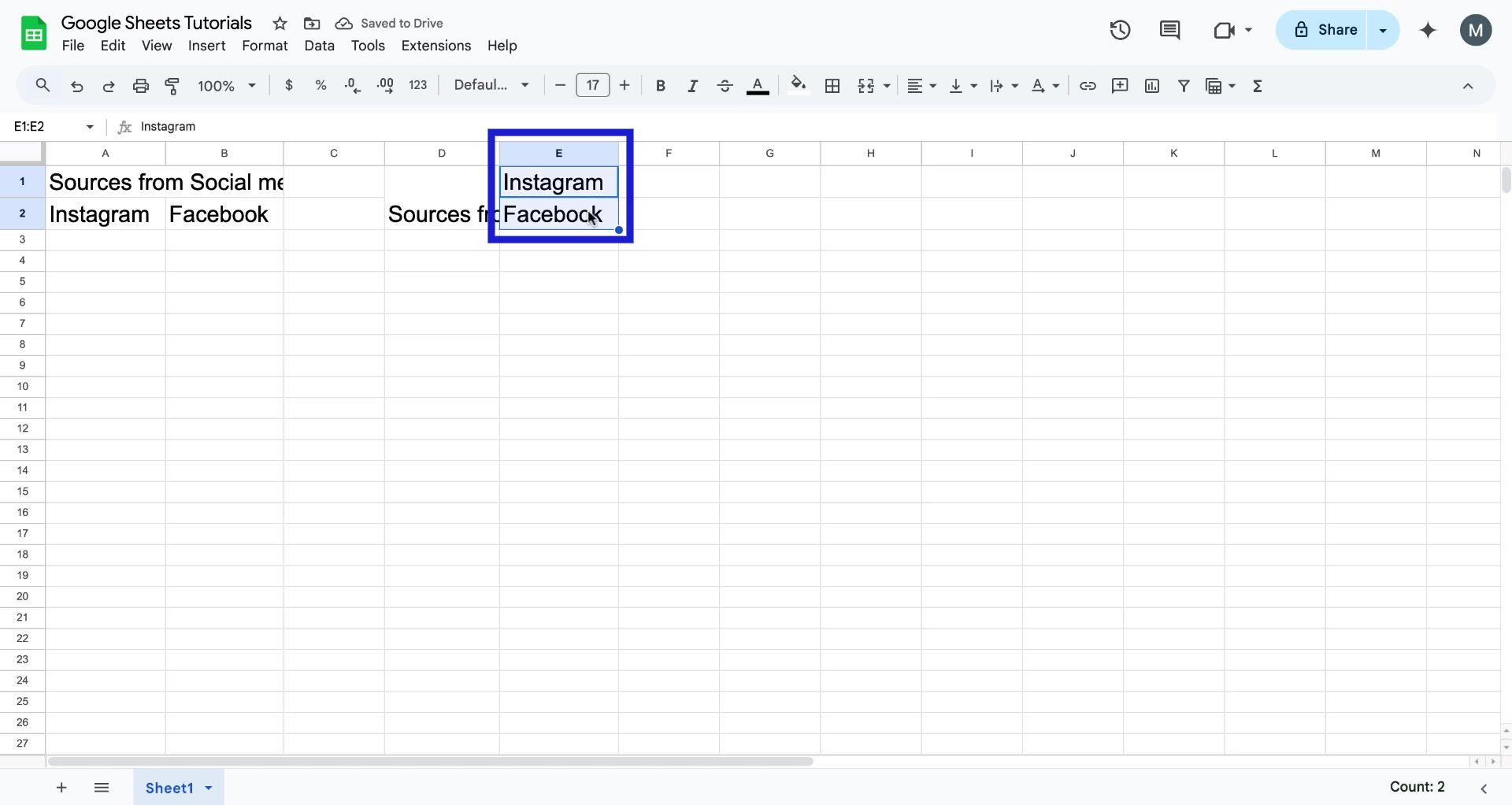 How to Merge Cells in Google Sheets? - Google Sheets Tutorials