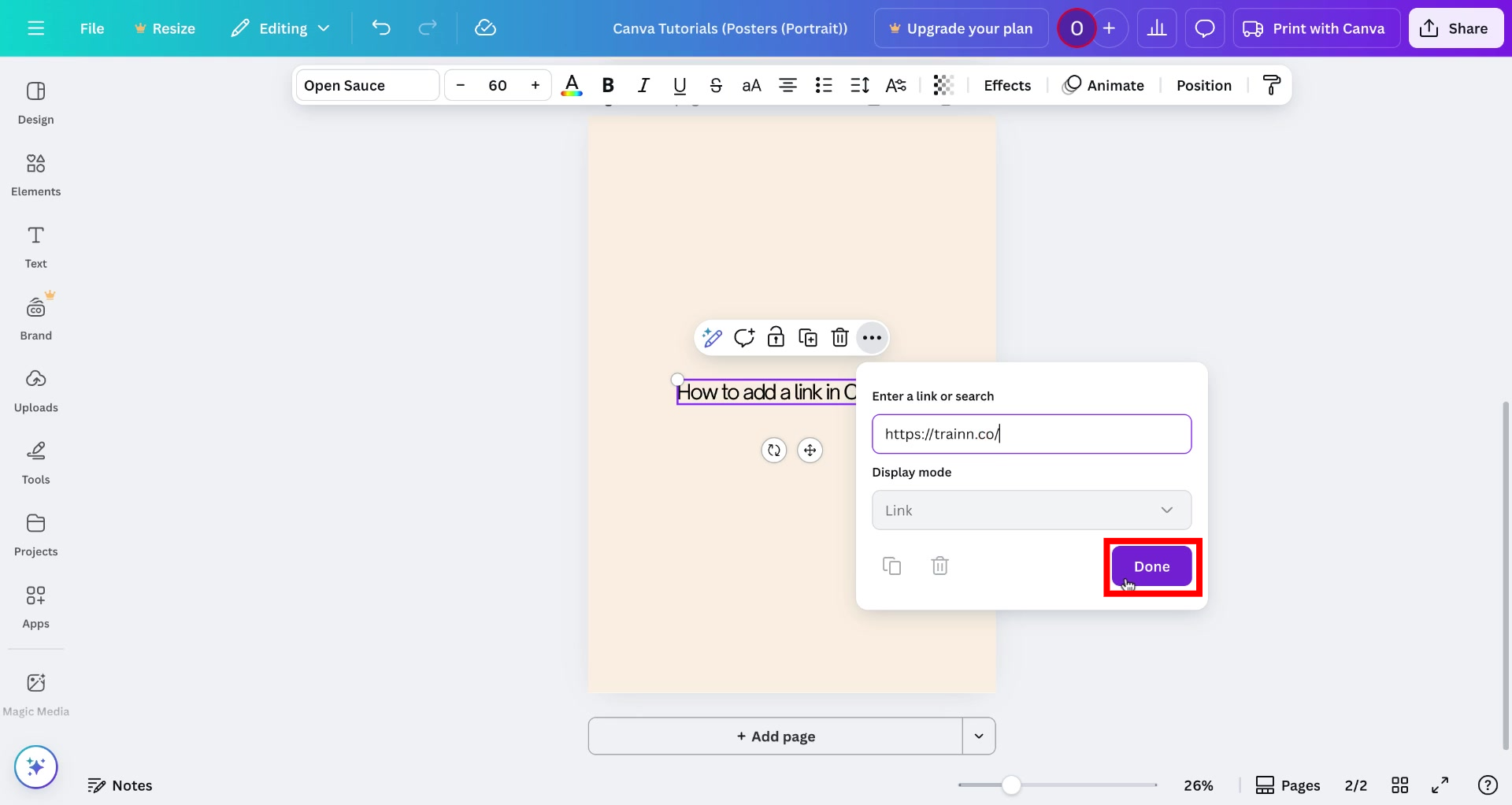 How to Add a Link in Canva? - Canva Tutorials