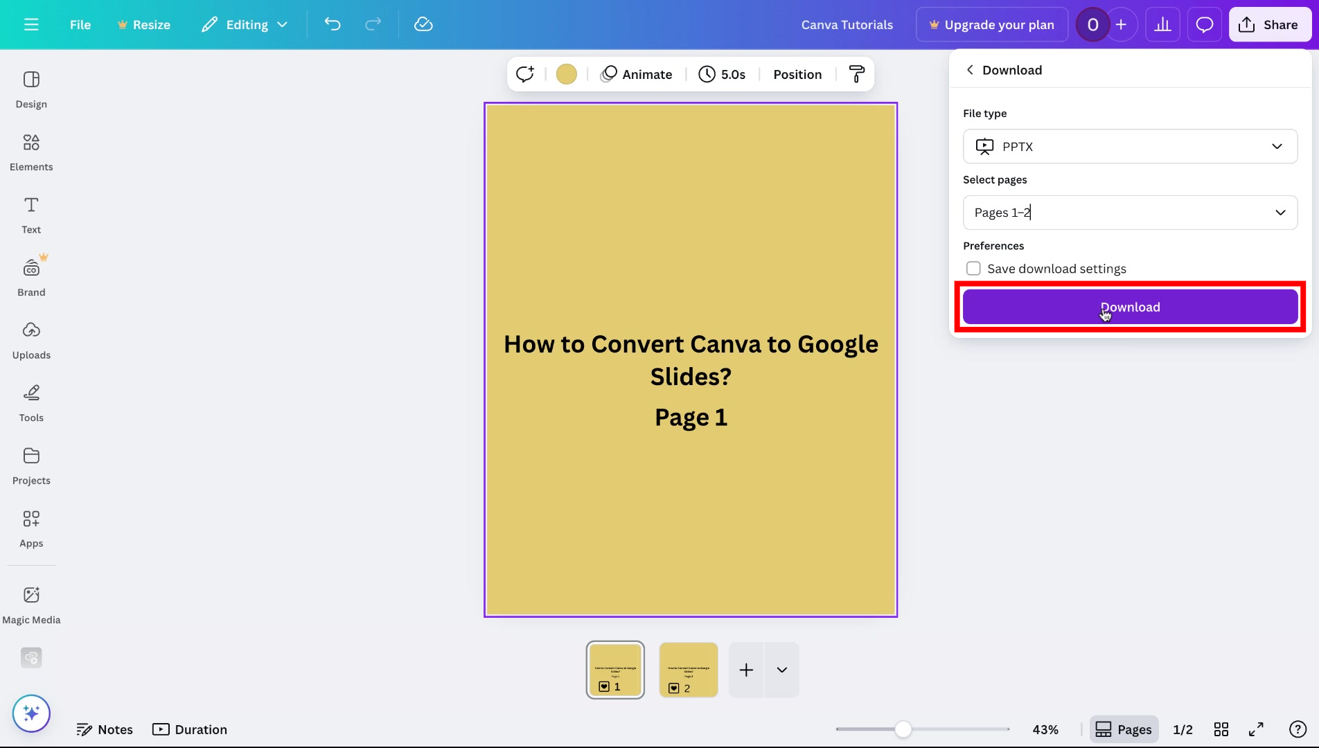 How to Convert Canva to Google Slides? - Canva Tutorials