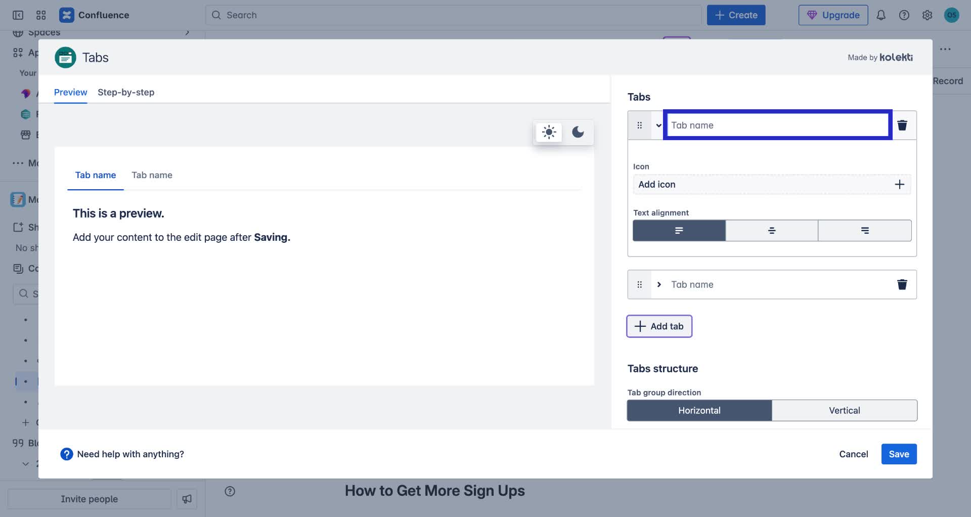 How to Create Tabs in Confluence? - Confluence Tutorials