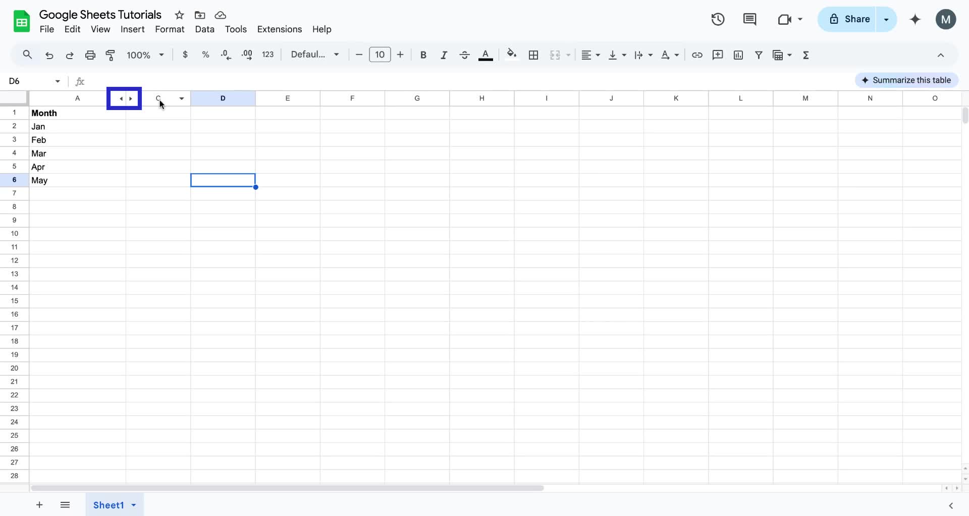 How to Unhide Columns in Google Sheets? - Google Sheets Tutorials