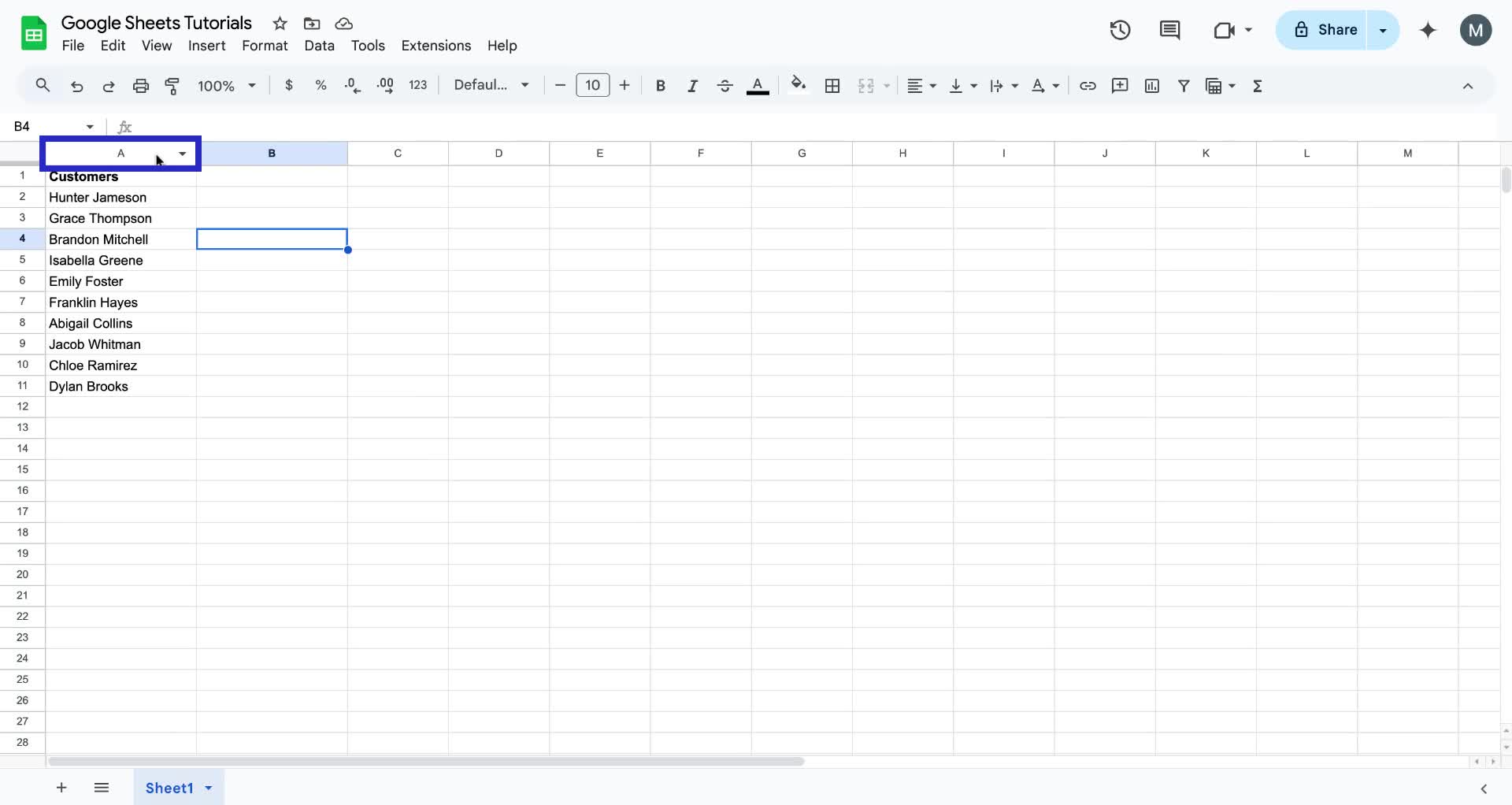 How to Alphabetize in Google Sheets? - Google Sheets Tutorials