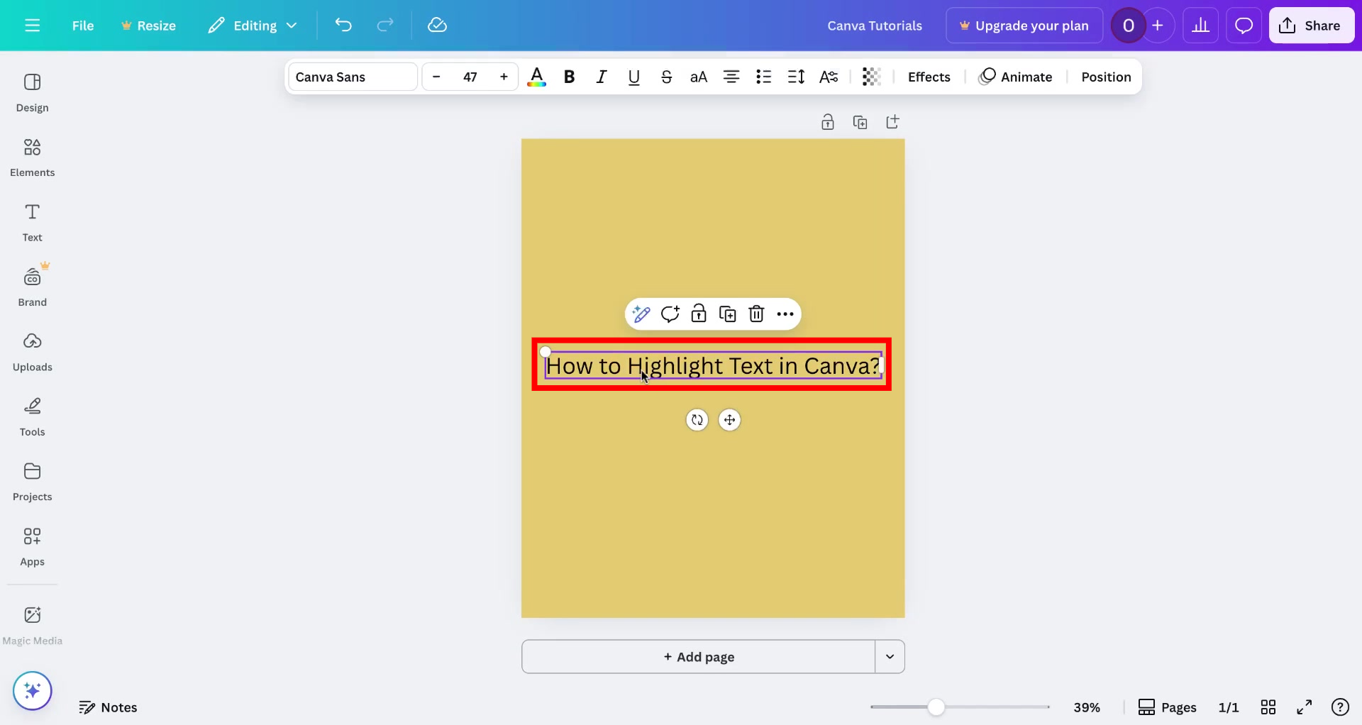 How to Highlight Text in Canva? - Canva Tutorials