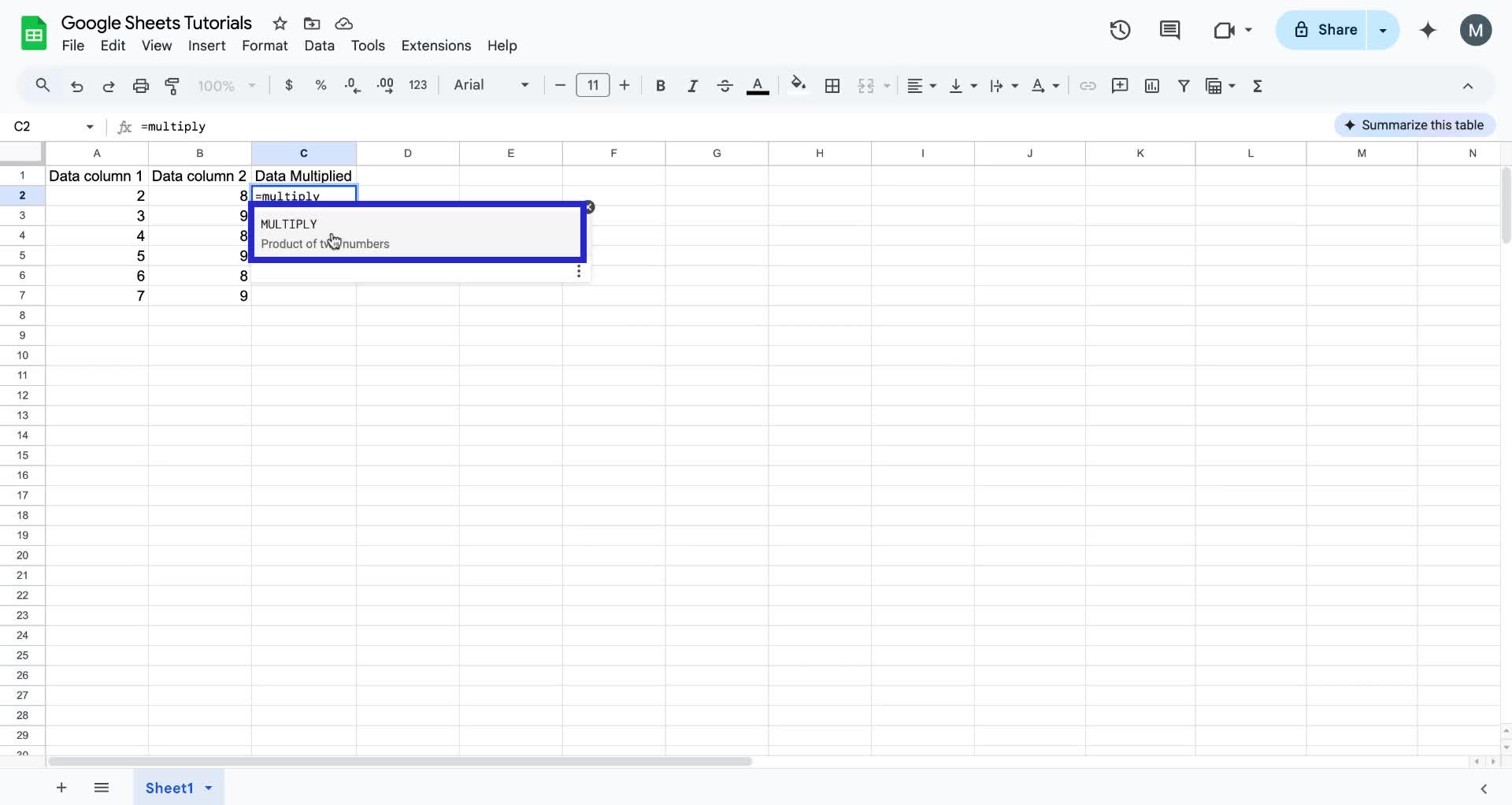 How to Multiply in Google Sheets? - Google Sheets Tutorials