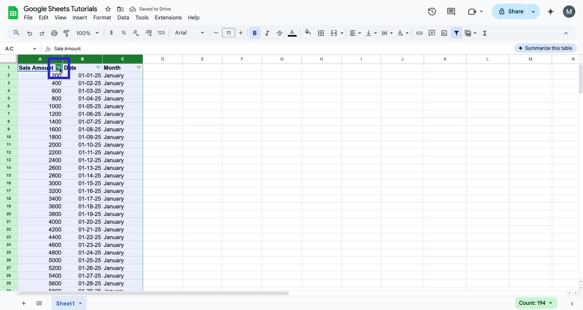 How to Filter in Google Sheets? - Google Sheets Tutorials
