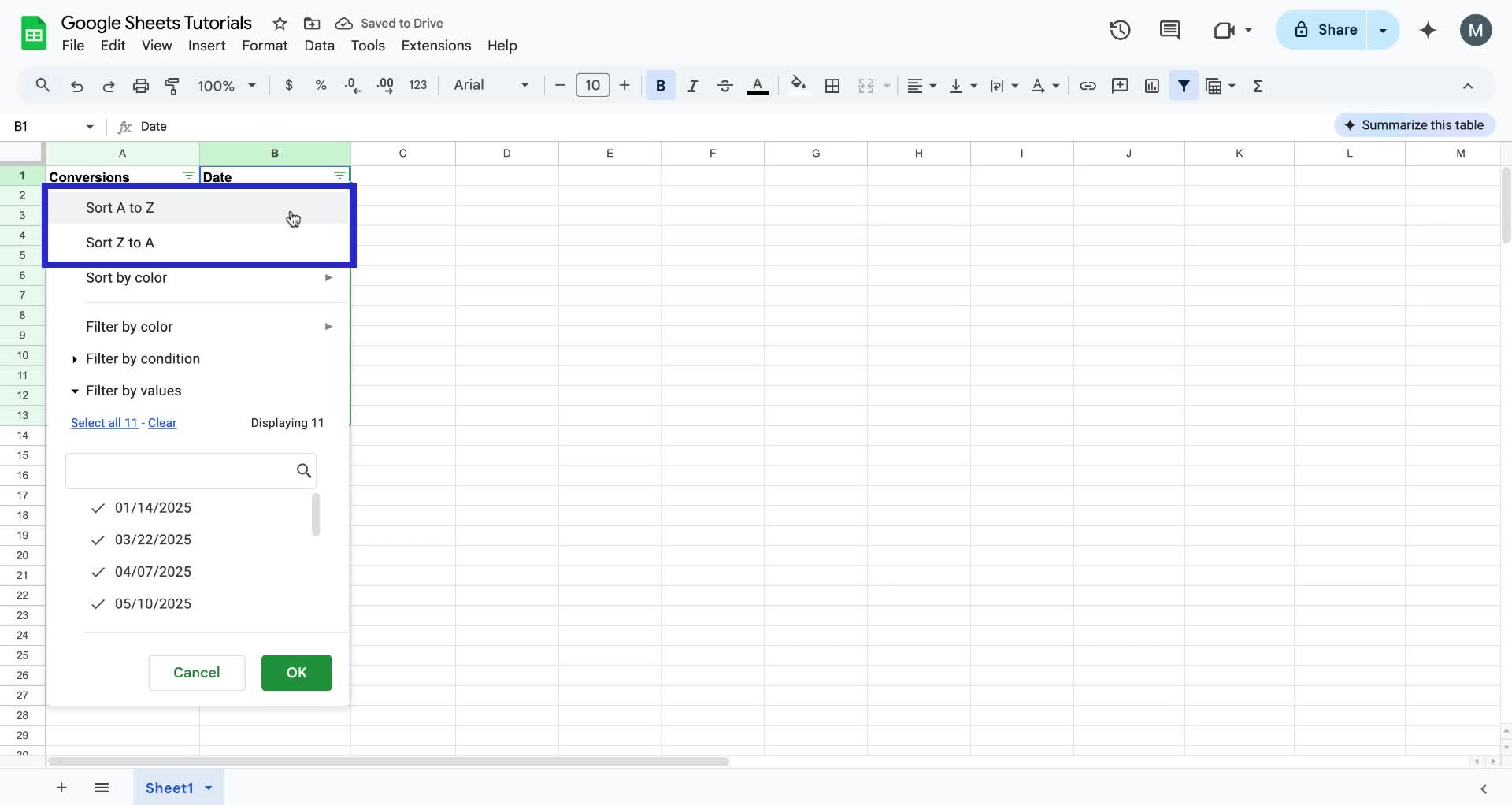 How to Sort by Date in Google Sheets? - Google Sheets Tutorials