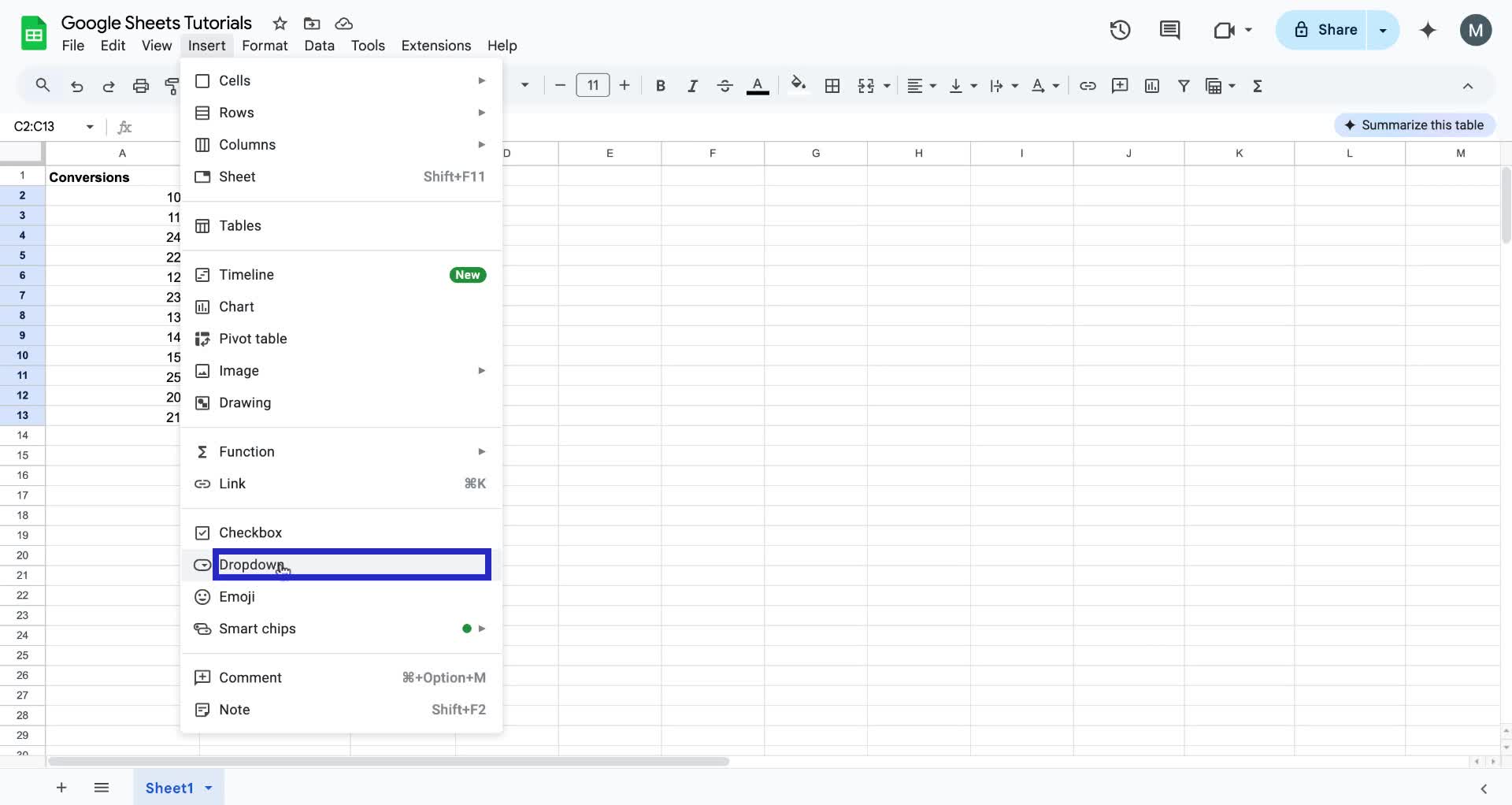 How to Add Dropdown Lists in Google Sheets? - Google Sheets Tutorials
