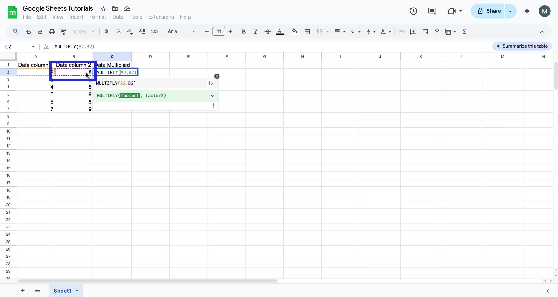 How to Multiply in Google Sheets? - Google Sheets Tutorials