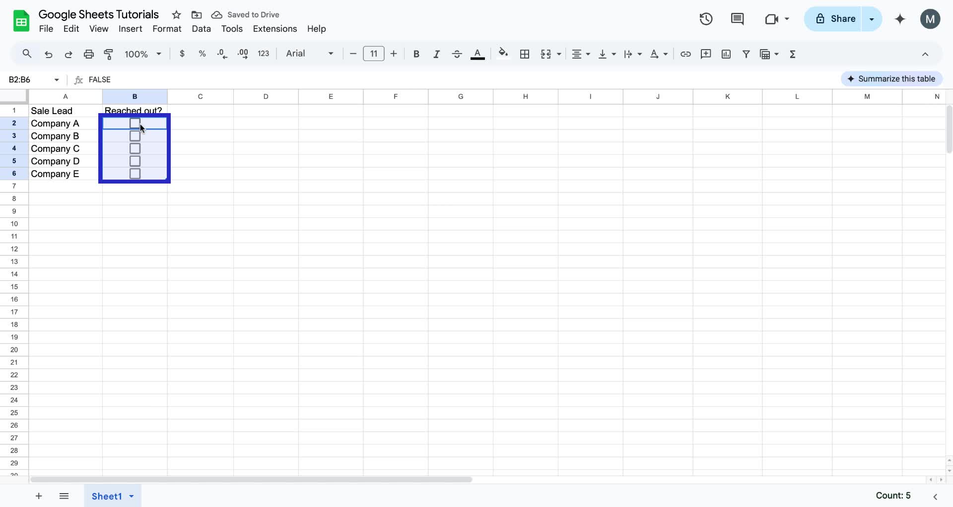 How to Add a Checkbox in Google Sheets? - Google Sheets Tutorials