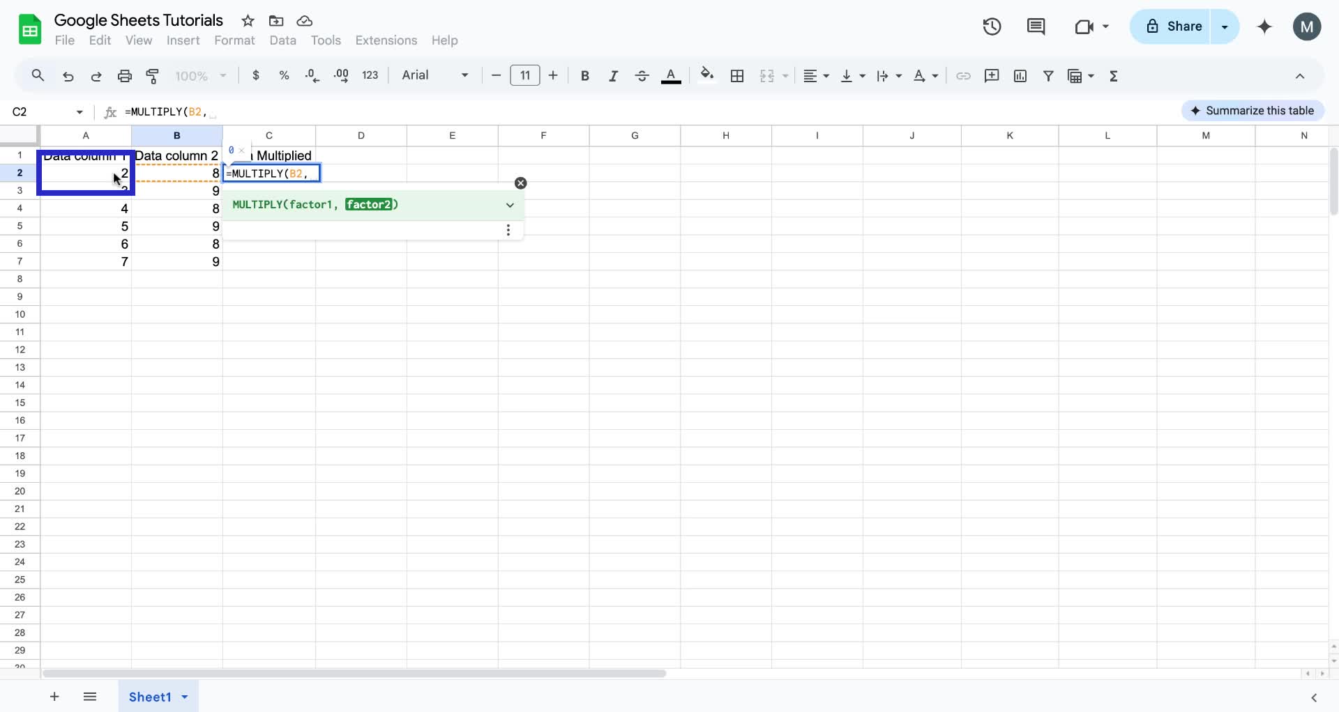 How to Multiply in Google Sheets? - Google Sheets Tutorials