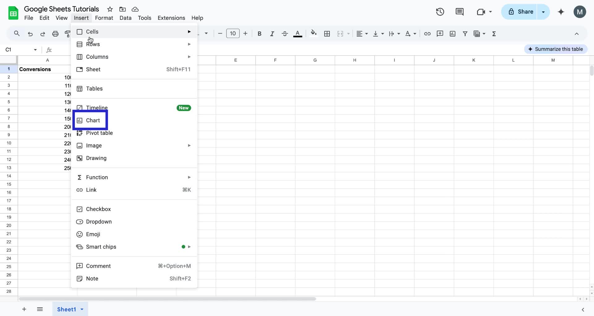 How to Make a Graph in Google Sheets? - Google Sheets Tutorials