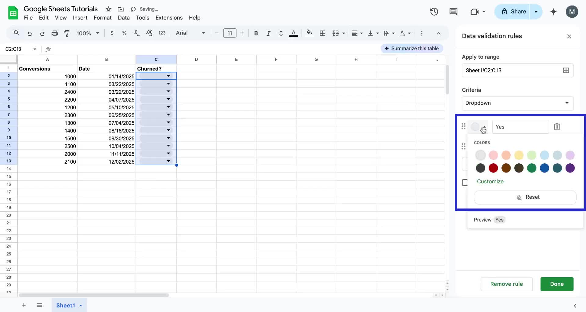 How to Add Dropdown Lists in Google Sheets? - Google Sheets Tutorials