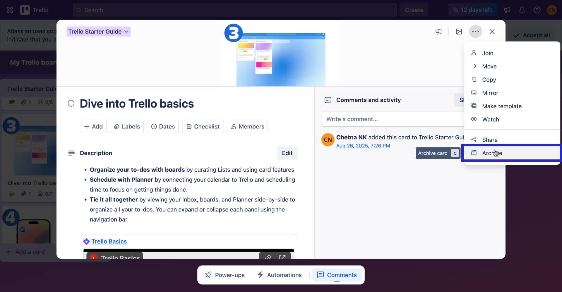 How to Delete a Card in Trello? - Trello Tutorials