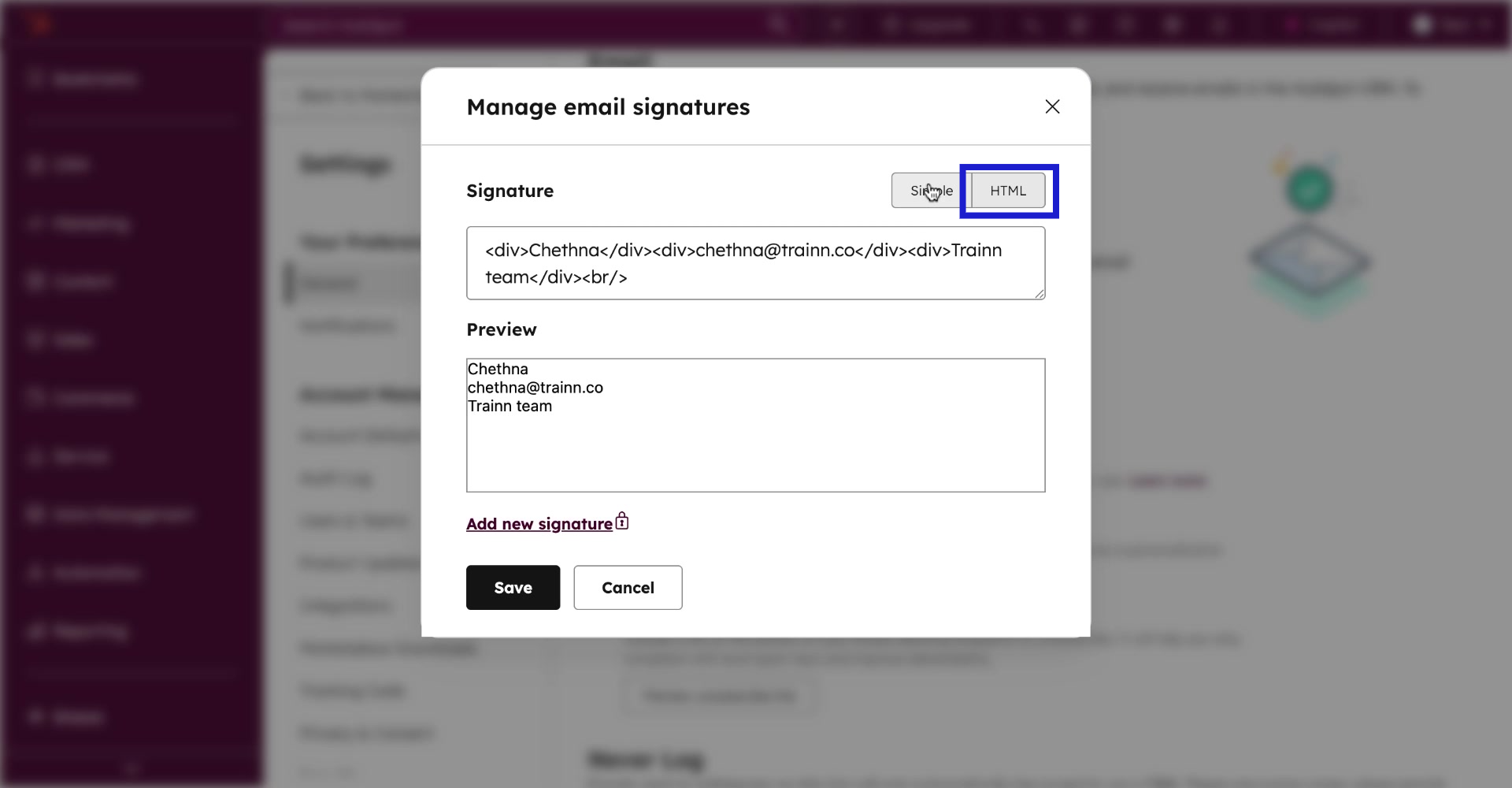 How to Add an Email Signature in HubSpot? - HubSpot Tutorials