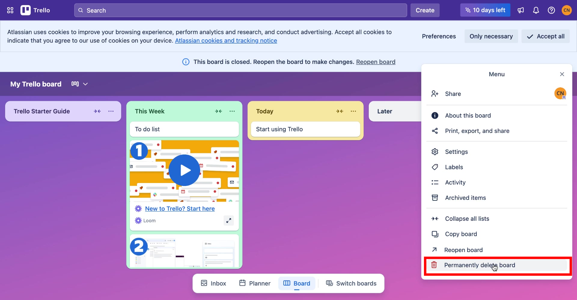 How to Delete a Board in Trello? - Trello Tutorials