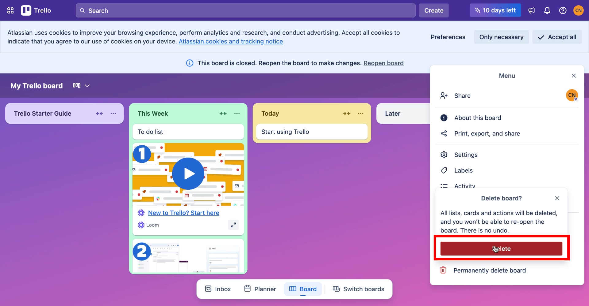 How to Delete a Board in Trello? - Trello Tutorials