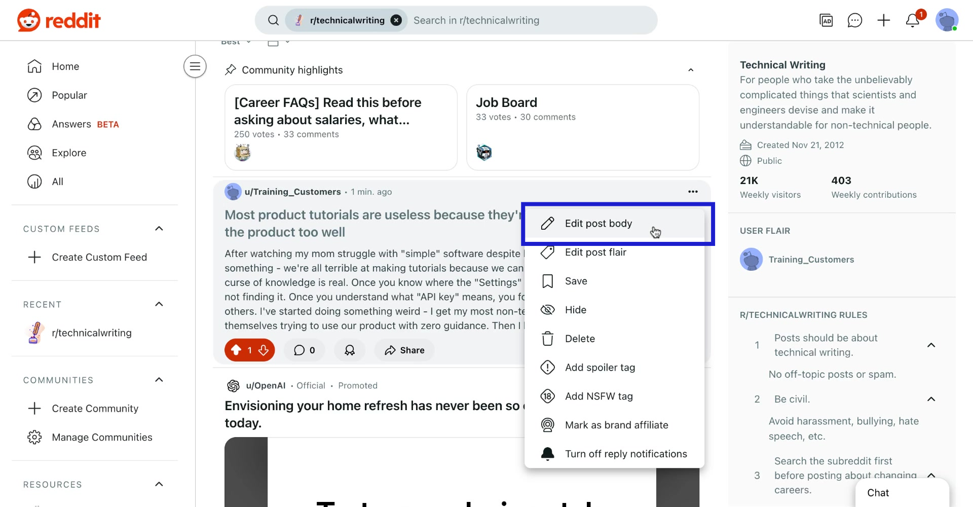 How to Edit your Post in Reddit? - Reddit Tutorials